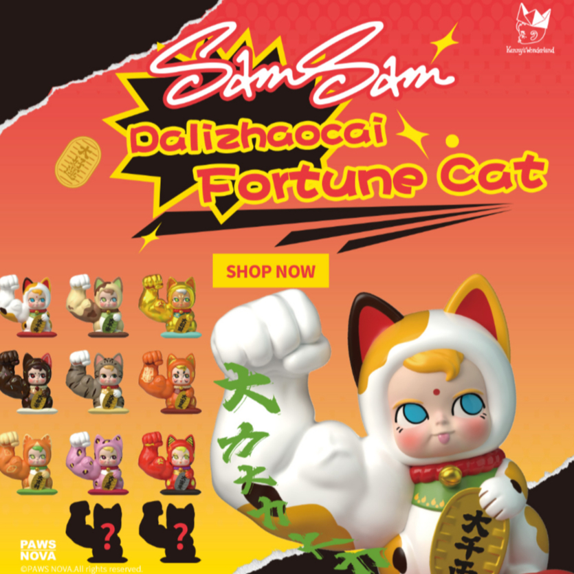 (พร้อมส่ง แบบเช็คการ์ด) SAMSAM Fortune Cat Blind Box Series-dalizhaocai ...