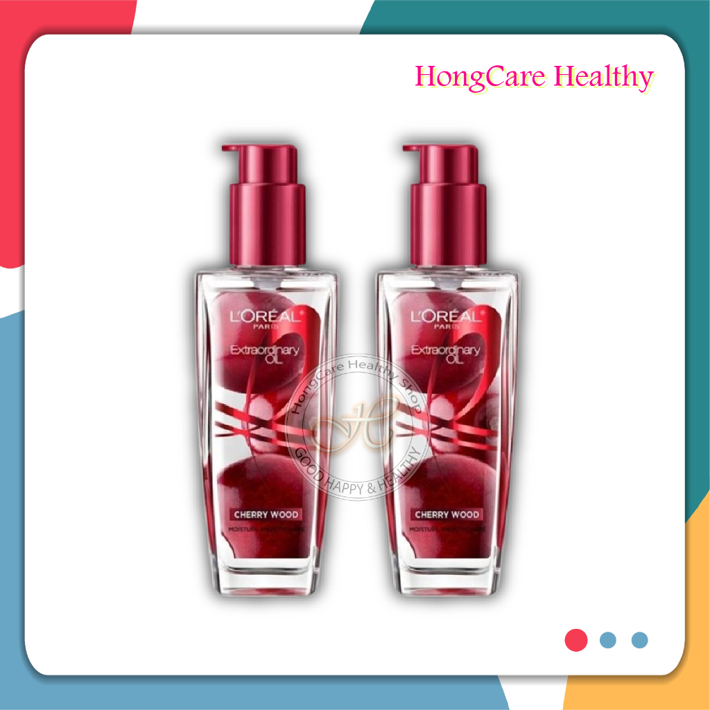[แพ็คคู่] Loreal Paris Extraordinary Oil Cherry Wood 100ml.x2 ออยล์น้ำหอมบำรุงผม สำหรับทุกสภาพผม ...