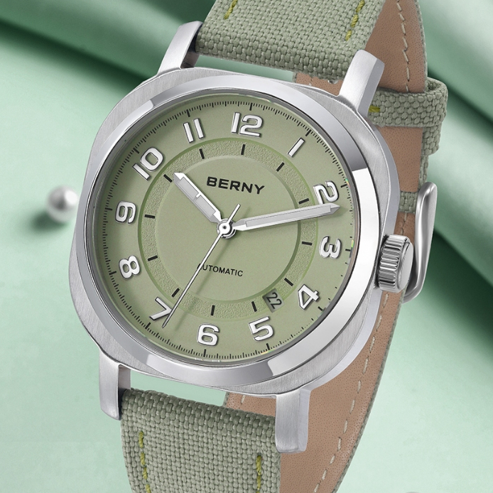[Pre-order][ออโต้] Berny AM133V Hmès H08 Dress Watch 38MM C3 Curve Sapphire Miyota 8215 50M ...