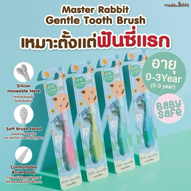 Master Rabbbit Toothbrush แปรงสีฟันเด็ก แบบคออ่อน งอได้ตามช่องปากเด็ก ...
