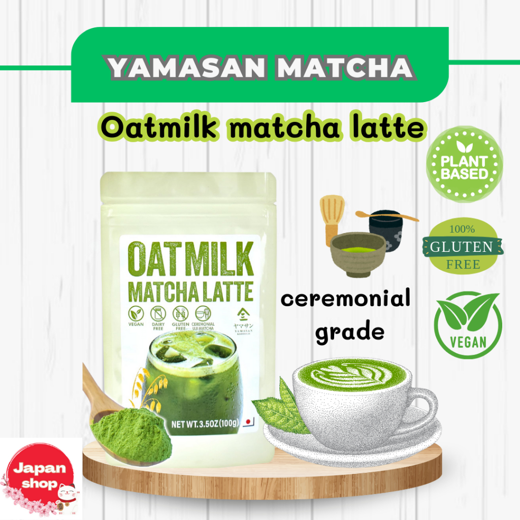 Yamasan Japanese Oat Milk Matcha Latte Uji Matcha Ceremonial Grade ขนาด ...
