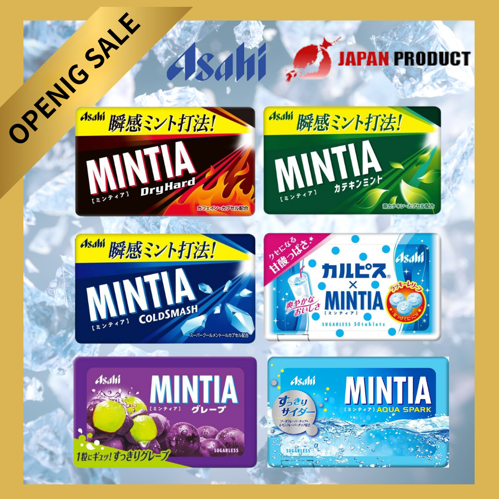 Mintia Mint Asahi flavor tablets Grape Dry Hard Cold Smash Calpis 50 tablets (7g) 【Direct from ...