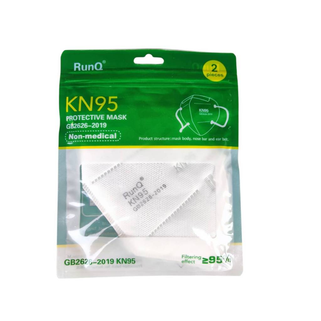 RunQ หน้ากากป้องกันฝุ่น PM2.5 KN95 คุณภาพดี ราคาโดน (ราคาต่อ1ซองมี2ชิ้น) ของแท้ Made in China ...
