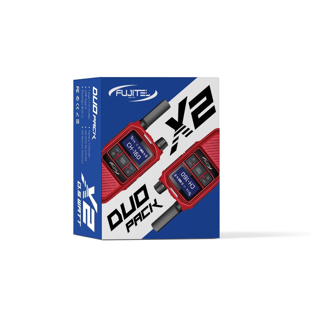 วิทยุสื่อสาร Fujitel X2 Duo Pack แพ็กคู่ เครื่องถูกกฎหมาย ไม่ต้องขอ ...