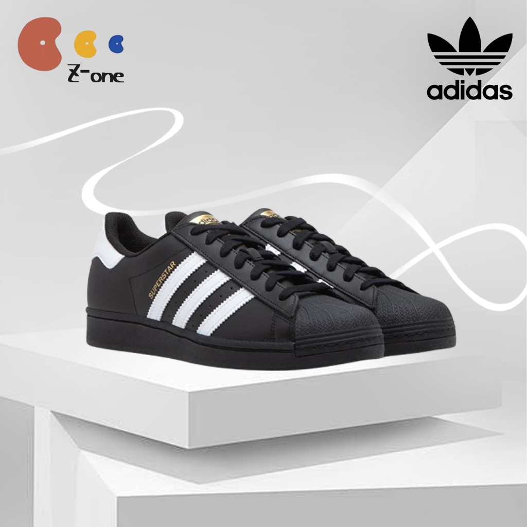 ของแท้รับประกัน% Adidas Originals Superstar Core Black Cloud White Gold ...