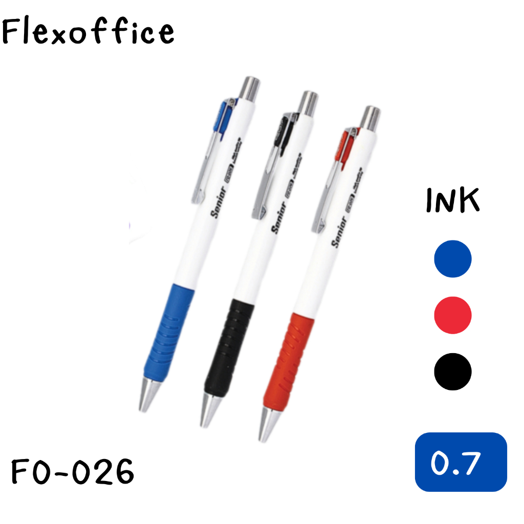 ปากกาลูกลื่น ขนาด 0.7mm รุ่น Senior Flex office FO-026 | Shopee Thailand