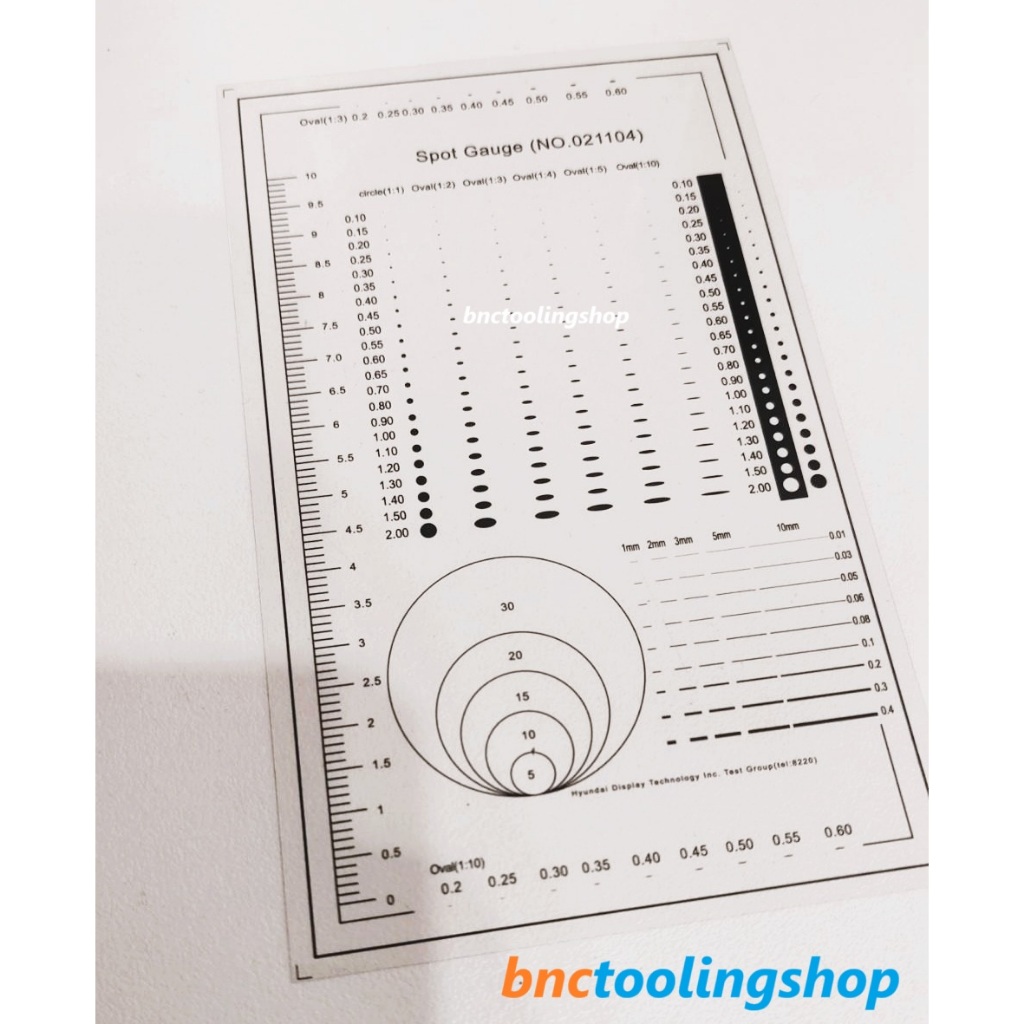 แผ่นใสมาตราฐานตรวจสอบงาน, Spot Gauge Comparison, Card Ruler Point Dot ...