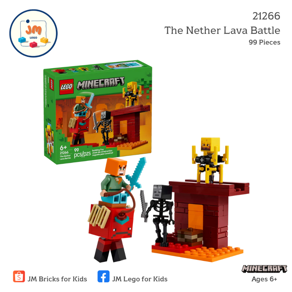 LEGO Minecraft 21266 The Nether Lava Battle (99 Pieces) สำหรับเด็กอายุ ...