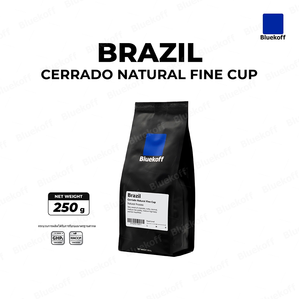 Bluekoff เมล็ดกาแฟ Brazil Cerrado Natural Fine Cup Arabica100% (1 ถุง บรรจุ 250 กรัม) | Shopee ...
