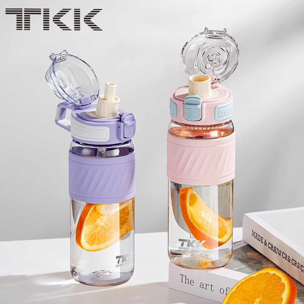 TKK กระบอกน้ำผู้หญิง 600ml วัสดุ Tritan ปลอดภัย BPA FREE ดีไซน์มินิมอล น่ารัก กันรั่ว เบาพกพา ...