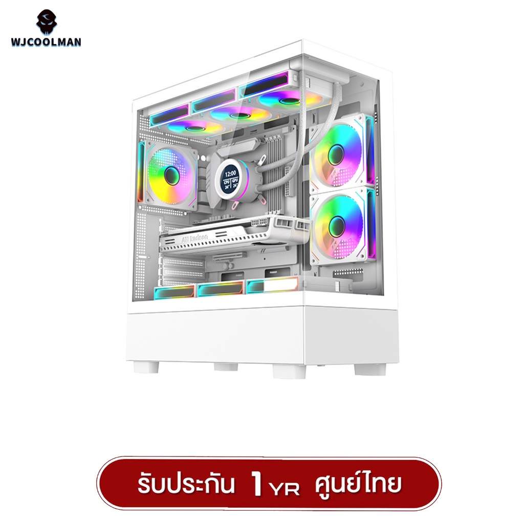 เคสคอมพิวเตอร์ WJCOOLMAN Ubasti Plus Panorama Tempered Glass MATX ...