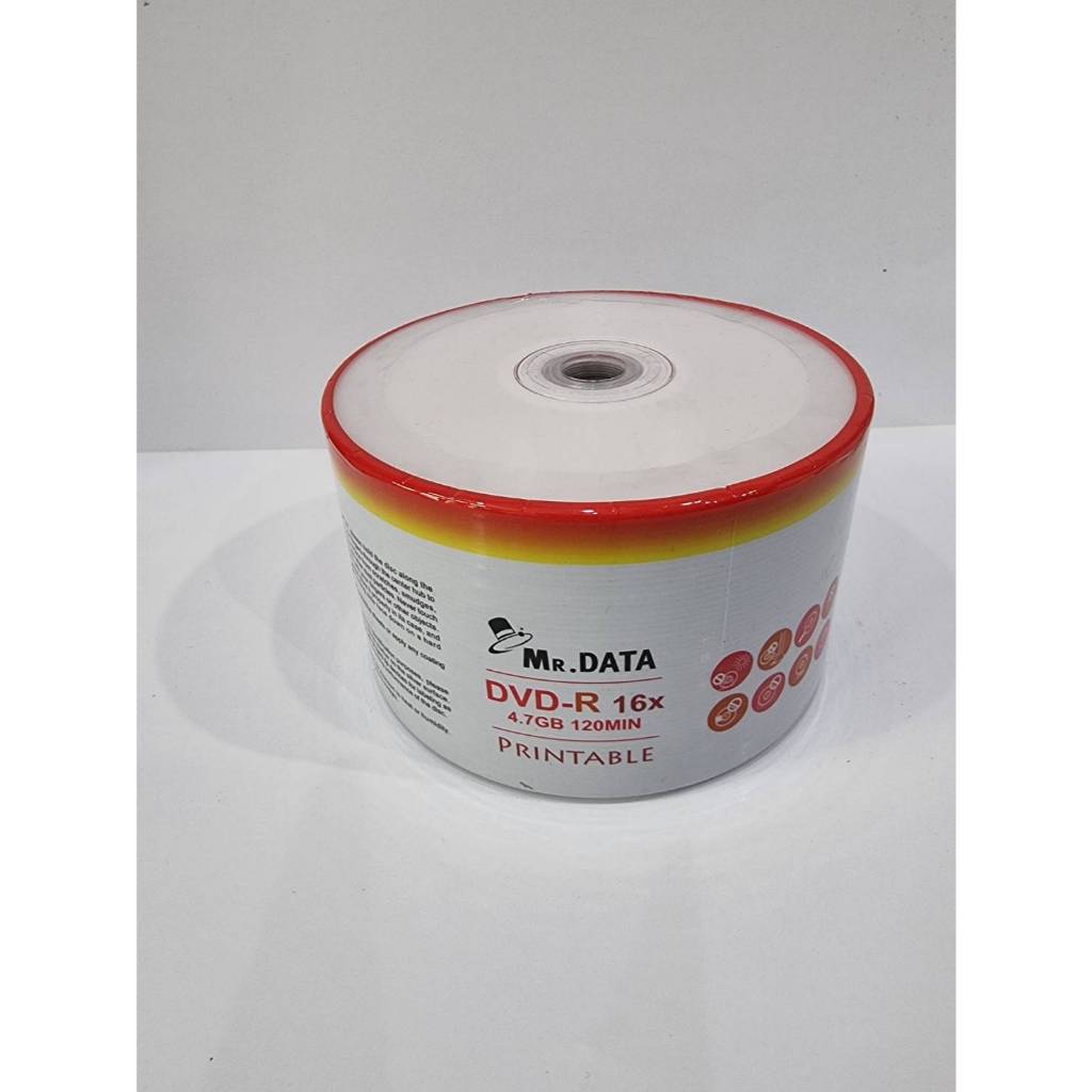 MR.DATA DVD-Printable มิสเตอร์ดาต้า16x (50 แผ่น) แผ่นดีวีดีเปล่า สกรีน ...