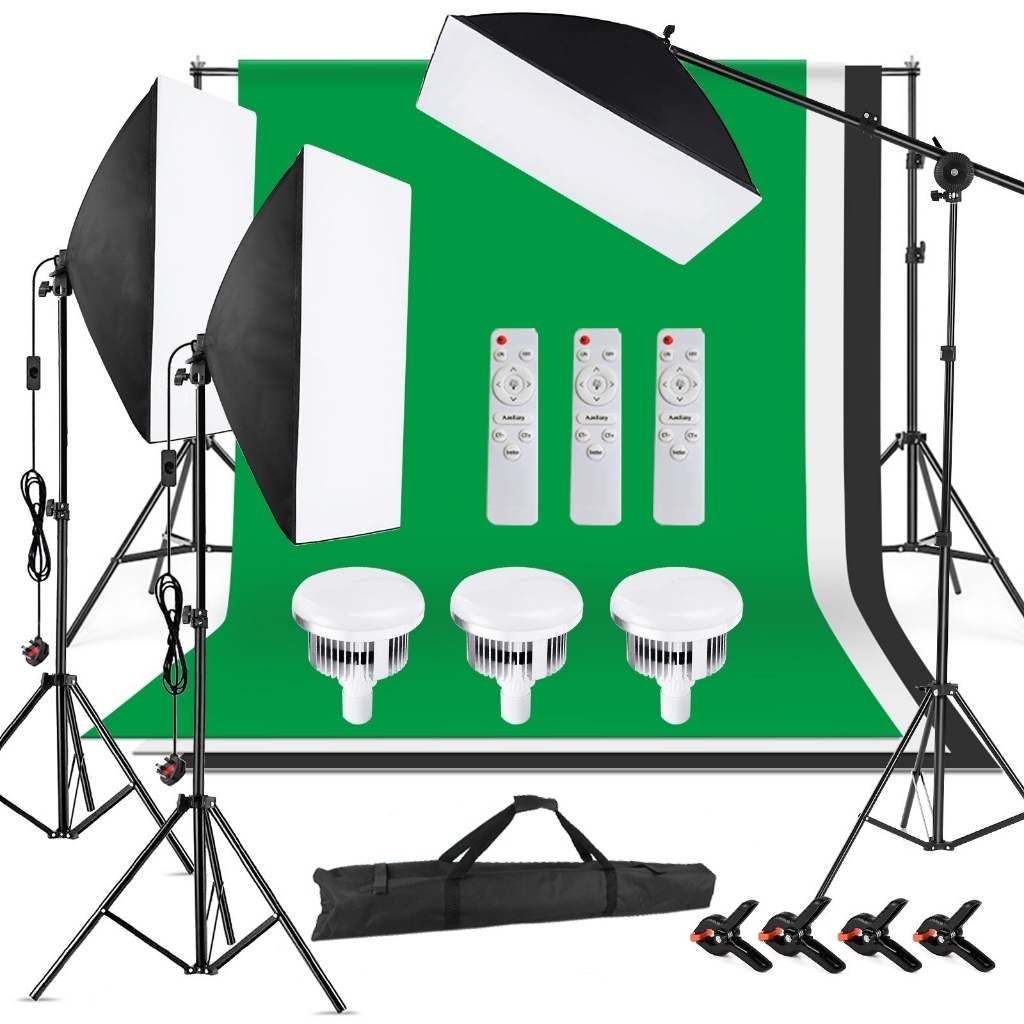 Photography Light 85W/300W Live Green Screen Studio camera Light stand ...