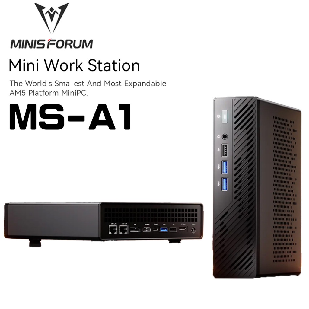 คอมพิวเตอร์แบบ PC Minisforum MS-A1 Mini Workstation Supports AMD AM5 9950X /9900X /8700G/7950X ...