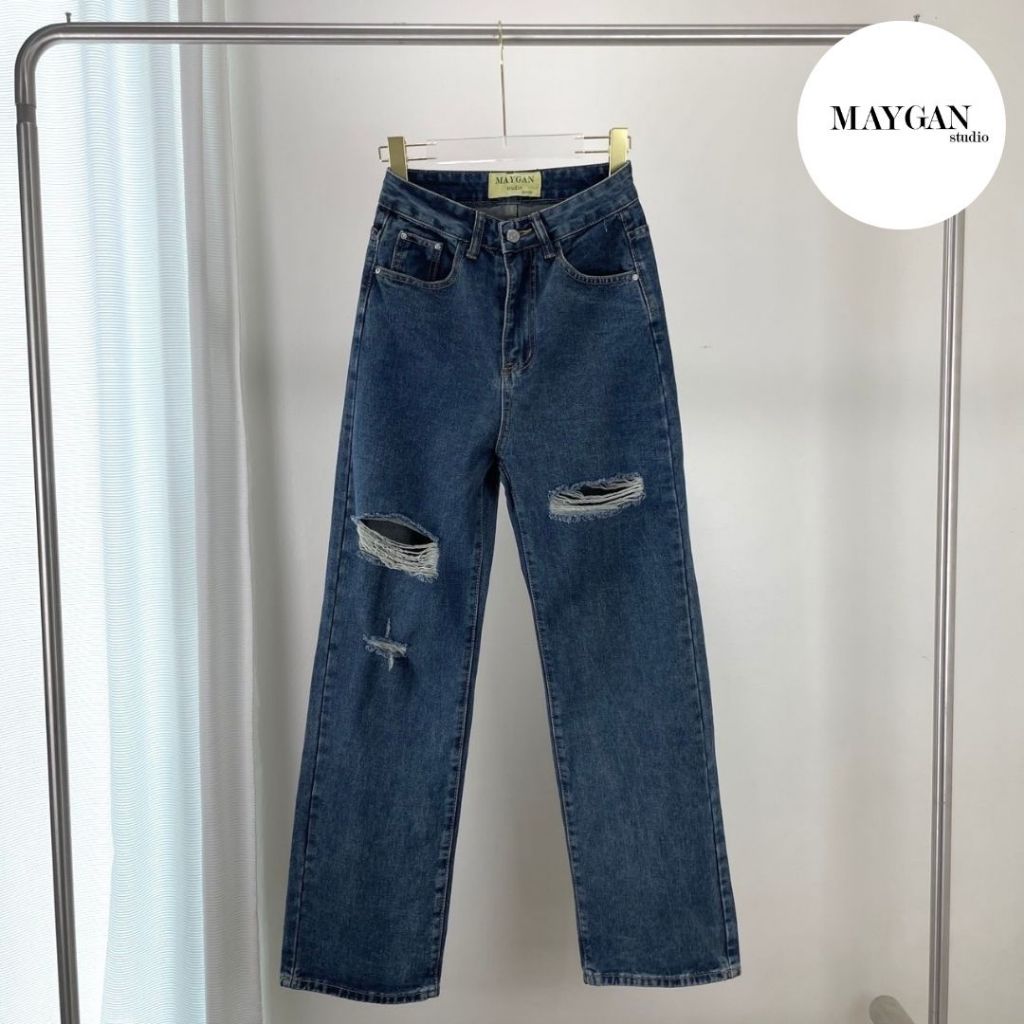 MAYGAN studio กางเกงยีนส์เมแกน รุ่น Kelsey Slim Fit กระบอกเล็กเอวสูง สี ...