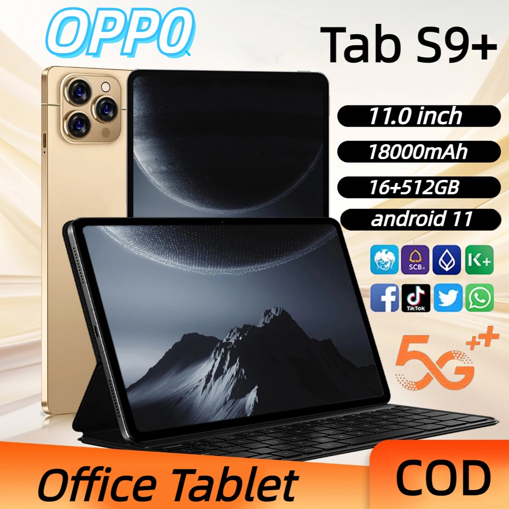 แท็บเล็ต OPP0 Tab S9+ 11.0 นิ้ว 16GB+512GB แบตเตอรี 5G 18000mAh แท็บเล ...
