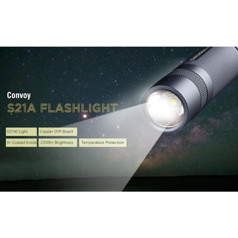 ไฟฉายConvoy S21A SST40 6500K 4 Mode 2300 lm รองรับ18650 /21700 1 ก้อน ...