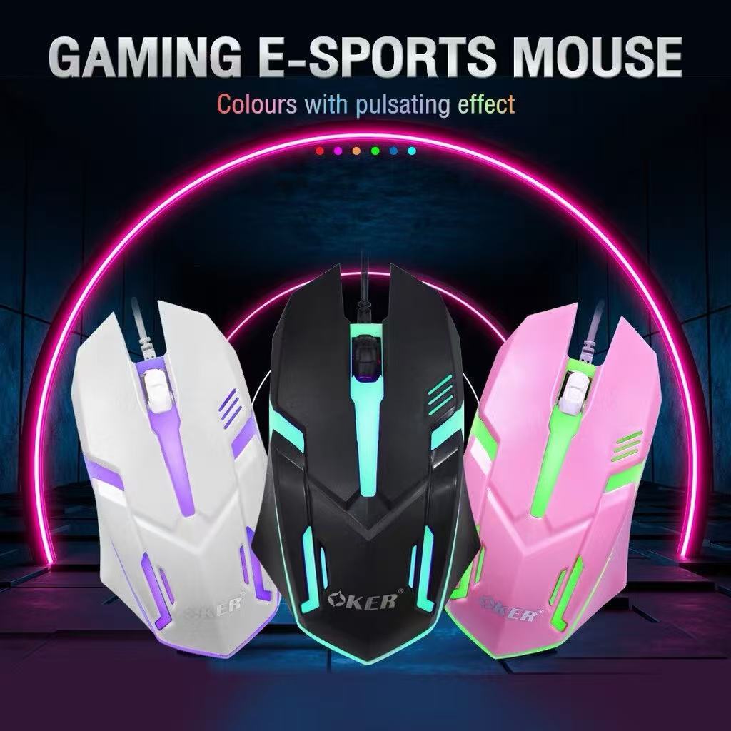 OKER OP-167 WIRED LED GAMING MOUSE เมาส์เกมมิ่ง มีไฟ LED เปลี่ยนสี ...