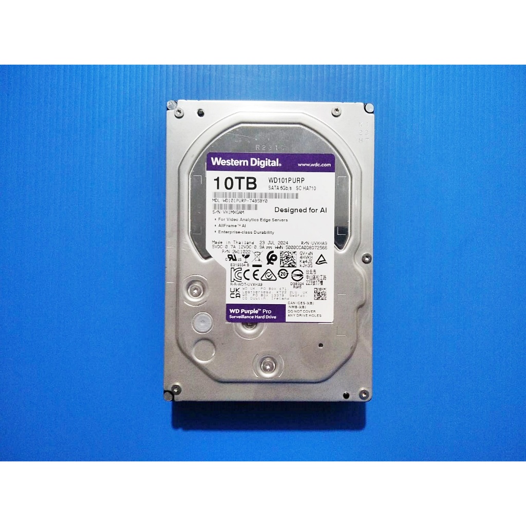 HDD CCTV WD PURPLE PRO 10TB ( 7200RPM, 256MB, SATA-3, WD101PURP ...