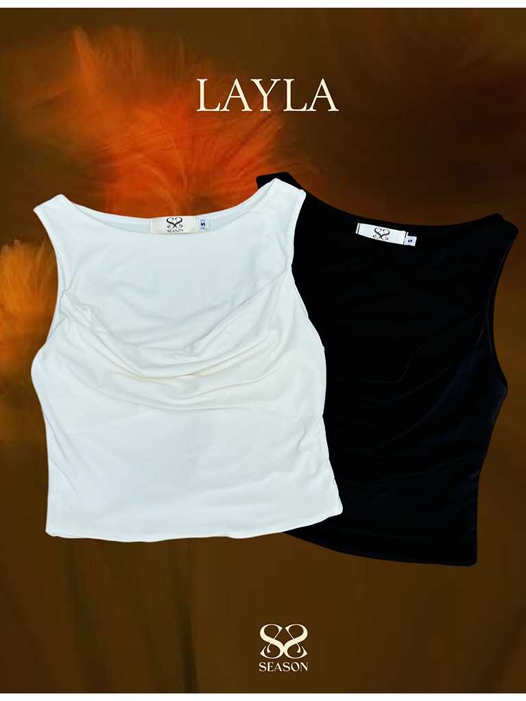 SEASON STUDIO - LAYLA TOP เสื้อกล้ามคอถ่วงสวย ผ้าเย็บสองชั้น | Shopee Thailand