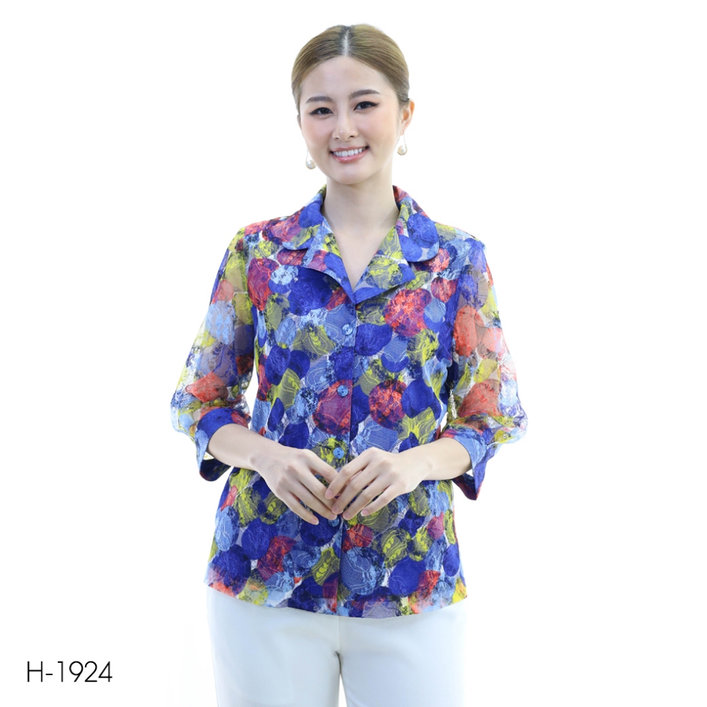 MIKIKO Shirt MI-H1924 ลูกไม้ราเชล แขนยาว IGPU22-12 20250304 | Shopee Thailand