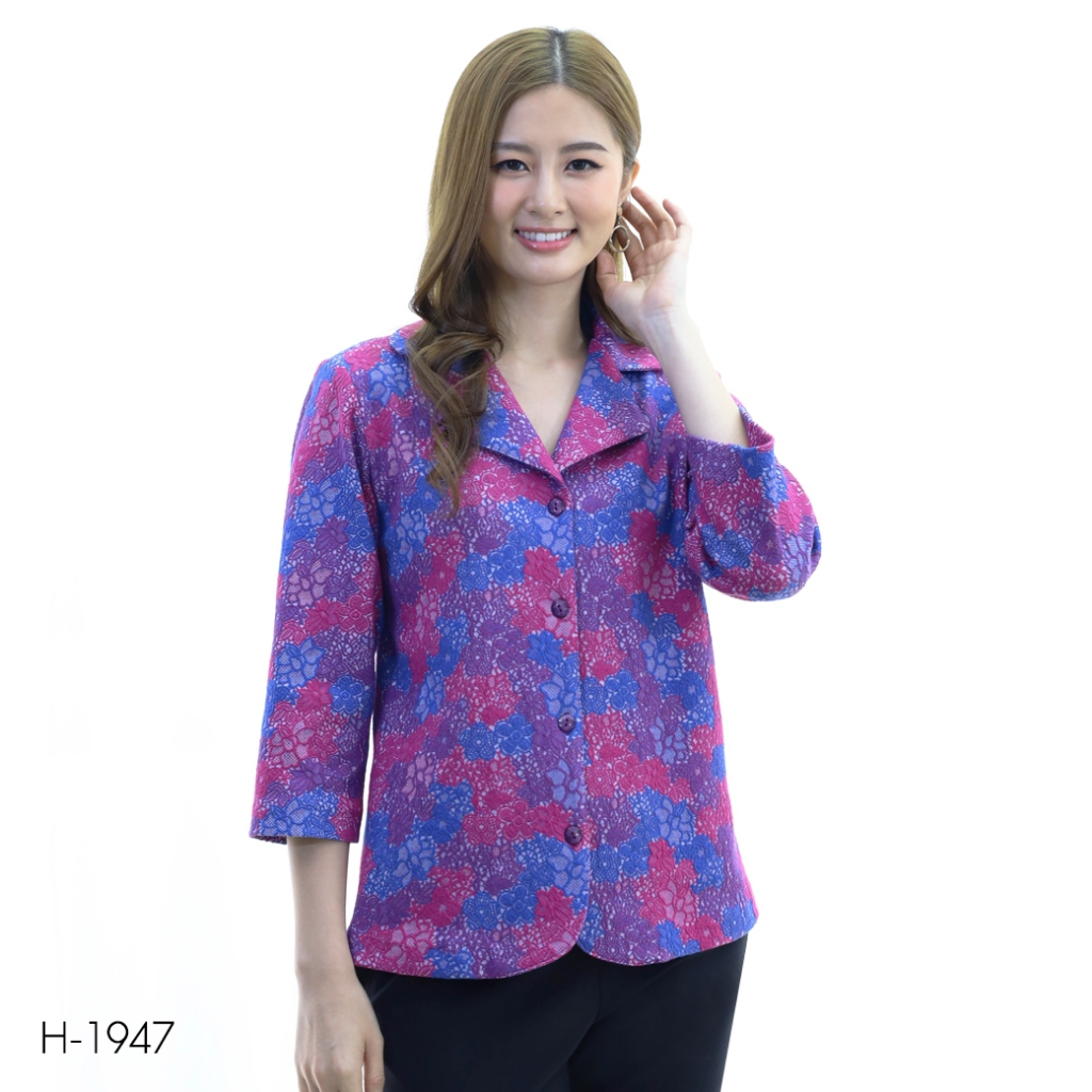 MIKIKO Shirt MI-H1947 สปันเจกการ์ด แขนยาว IGPU22-12 20250304 | Shopee Thailand