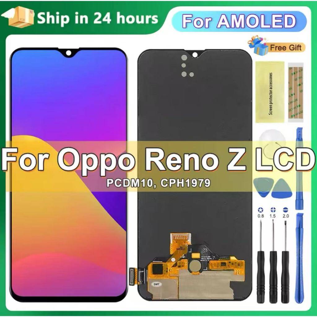 หน้าจอ Super AMOLED ขนาด 6.4 นิ้วสำหรับ Oppo Reno Z PCDM10 CPH1979 จอ ...