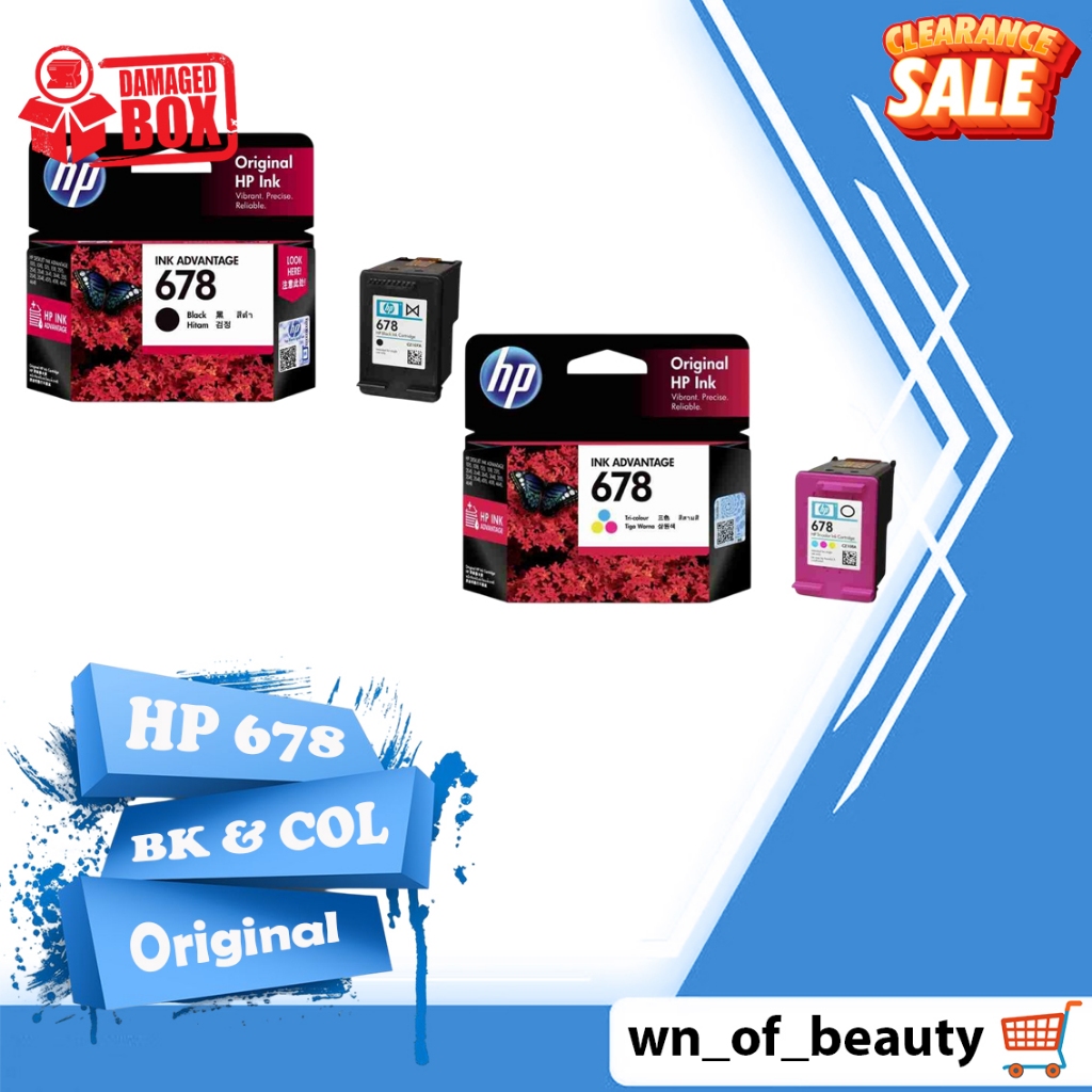 หมึกพิมพ์ HP 678(CZ108AA), HP 678(CZ107AA) หมึกอิงค์เจ็ท แท้100% สินค้าขายโล๊ะสต๊อก | Shopee ...