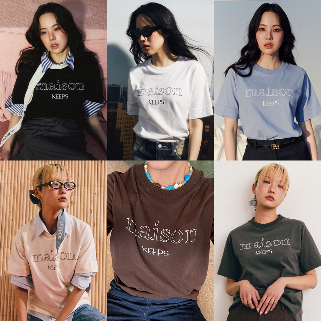 maison KEEPS | The Standard Outline Logo Tee | เสื้อยืด สกรีนโลโก้ | มี 2 Size อก 38" และอก 42 ...
