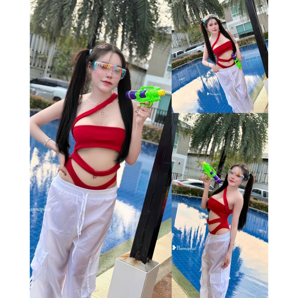 【NANNAPHAT】 NNP 6376 เซ็ทบอดี้สูท ตัวปัง มาพร้อมกางเกง #สงกรานต์ #ชุดเล่นสงกรานต์ #ชุดเที่ยว ...