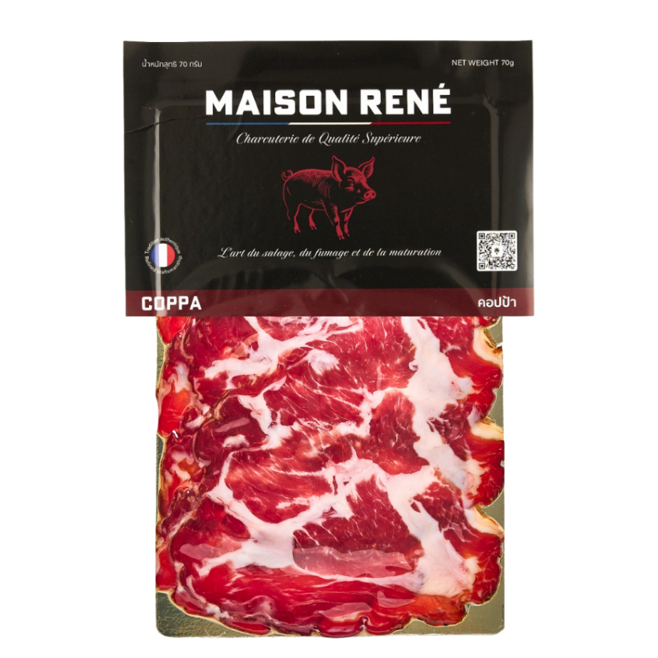 Coppa Koji Buta Cold Cut Sliced 70g คอปป้า เนื้อหมูสันคอหมูแห้ง, หมูโค ...
