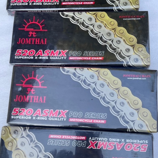 โซ่ Jomthai 520 ASMX 120L JOMTHAI X-RING 120ข้อ สีเหล็ก สีทอง สีดำหมุดทอง รองรับได้ถึง 650cc ทน ...