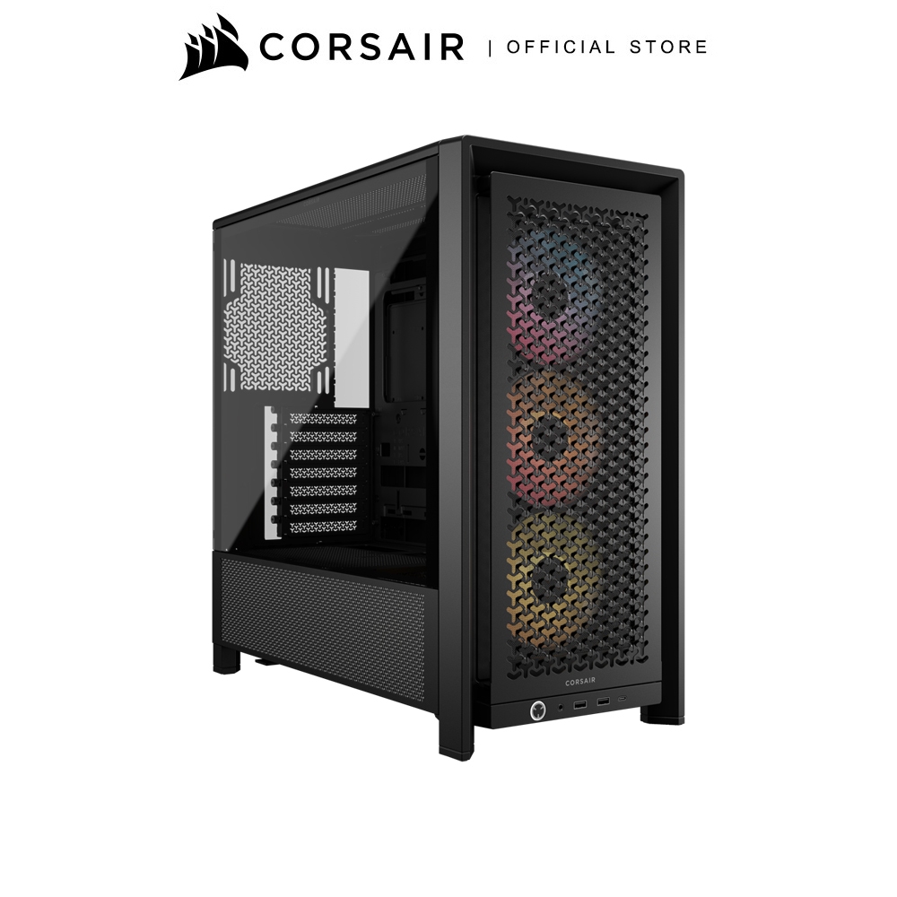 CASE CORSAIR FRAME 4000D SERIES AIRFLOW BLACK 3 x RS120 ARGB BLACK FANS ...