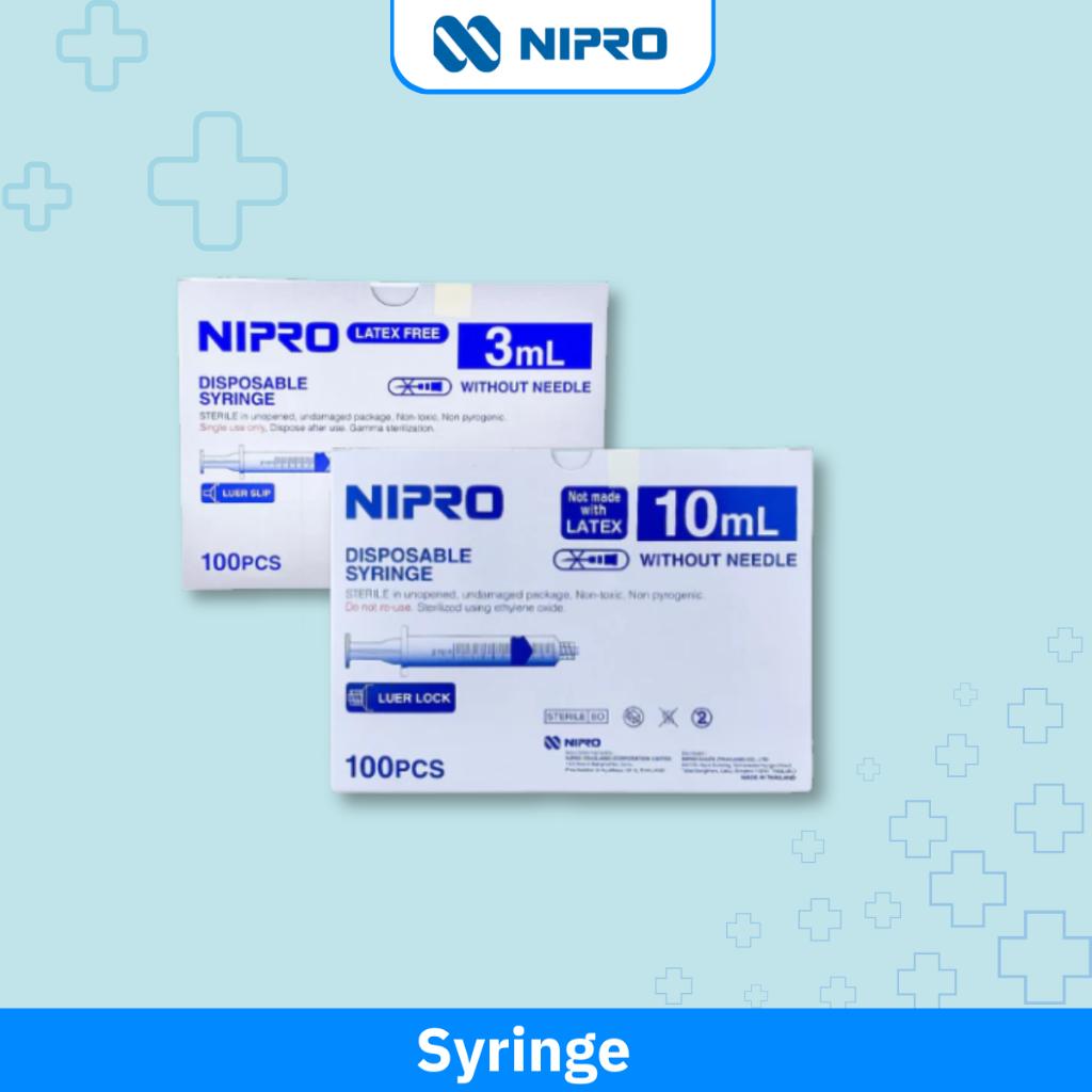Nipro ไซริ้งค์พลาสติก นิปโปร 1ml/3ml/5ml/10ml/20ml จำหน่ายต่อกล่อง สามารถเลือกได้ Luer Slip ...