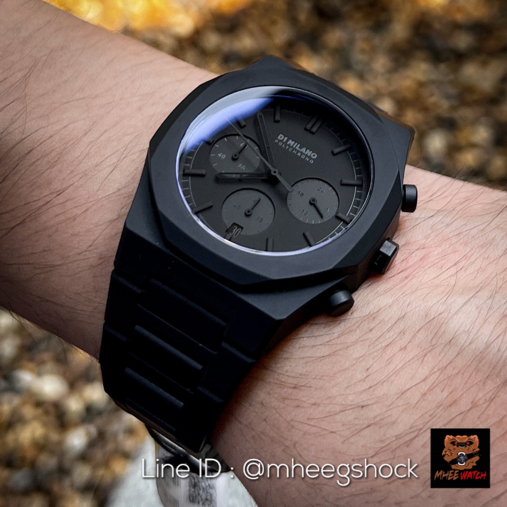D1 Milano Poly Carbon Chrono Shadow Black 40.5MM | Shopee Thailand