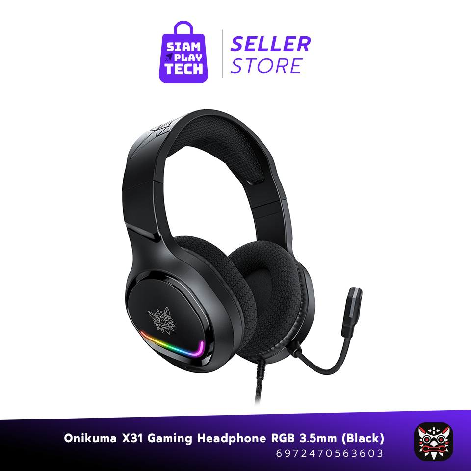 Onikuma X31 Gaming Headset หูฟังแบบมีสาย ไดร์เวอร์ลำโพงขนาด 50 มม. มีไฟ ...
