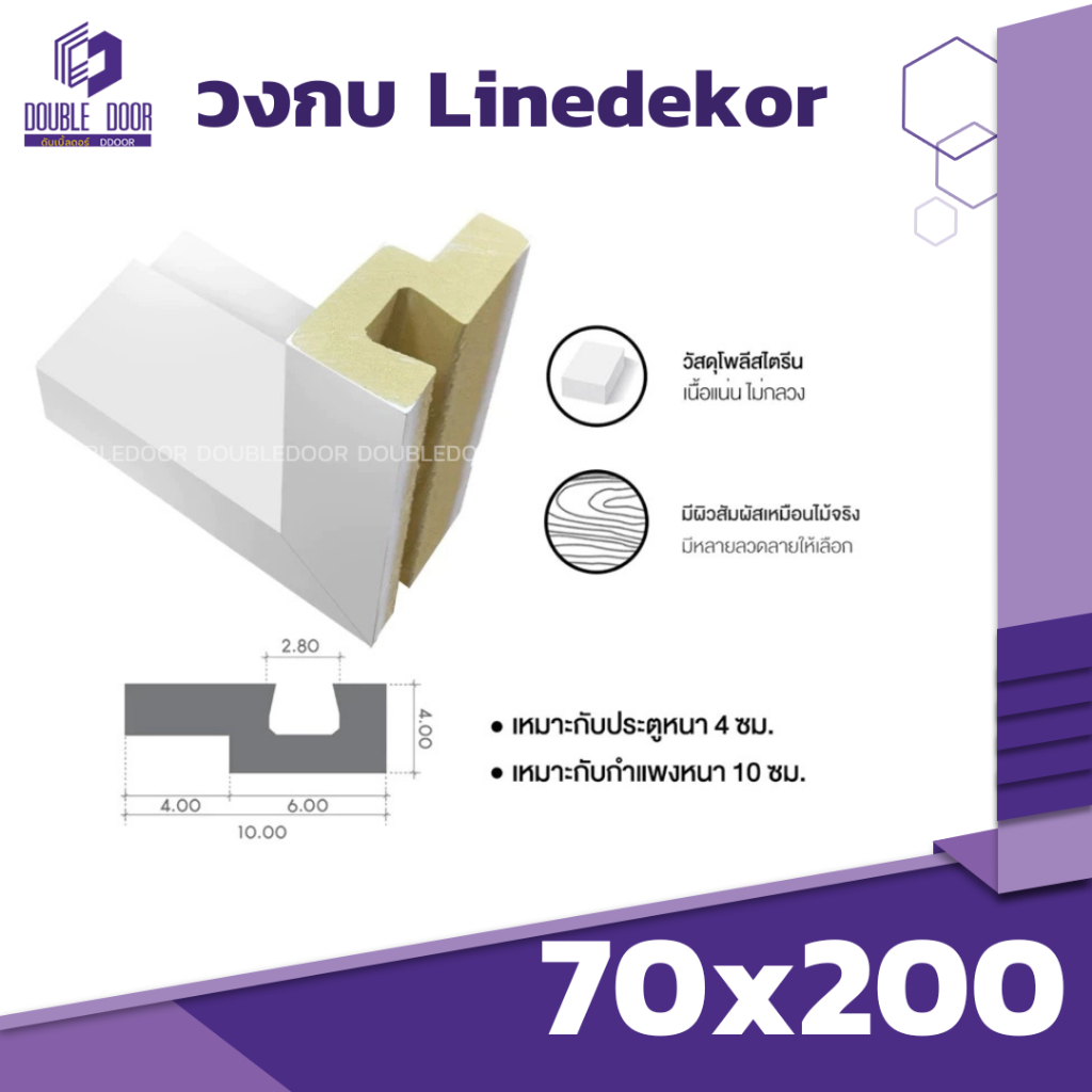 🚪[DDDOORS] วงกบประตู PS 70x200 80x200 90x200 LINEDEKOR ผลิตมาจาก Polystyrene | Shopee Thailand