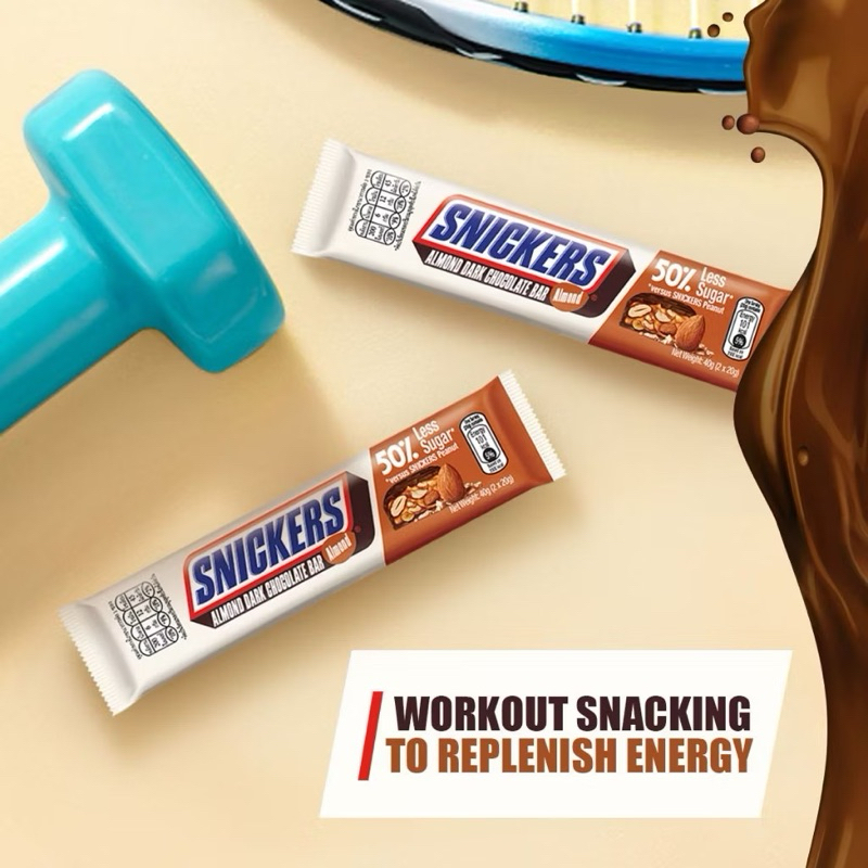 (พร้อมส่ง) ฃSnickers Almond Dark Chocolate Sugar Reduction 40g x 24s | Shopee Thailand