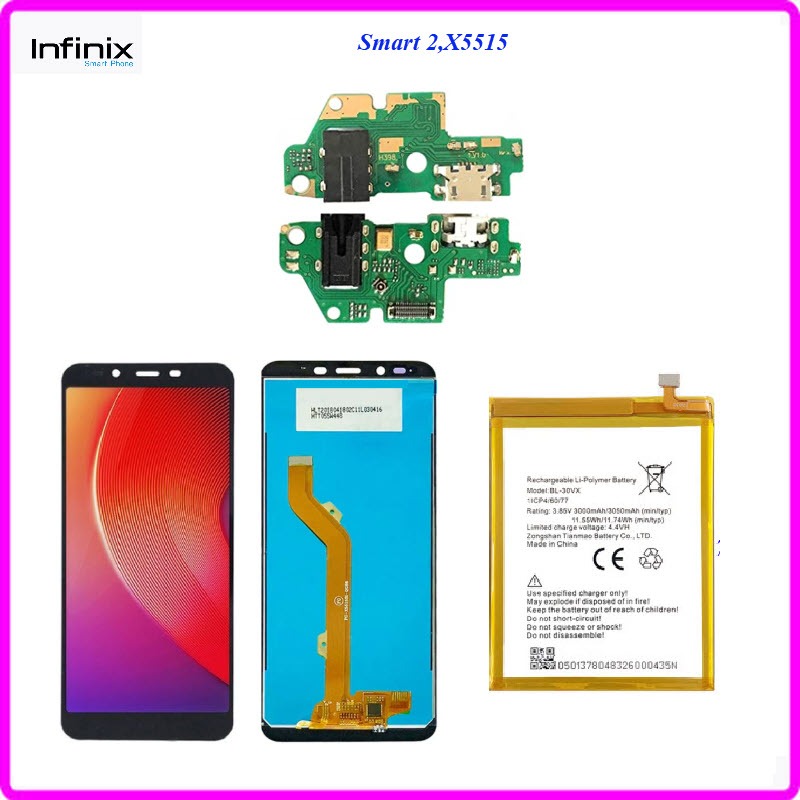 อะไหล่ infinix Smart 2,X5515,สายแพร/หน้าจอ LCD./แบตเตอรี่(BL-30VX ...