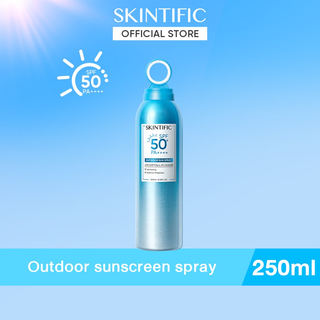 SKINTIFIC Outdoor Sunscreen Spray SPF 50+ PA++++ 250ml เอาท์ดอร์ ซัน ...