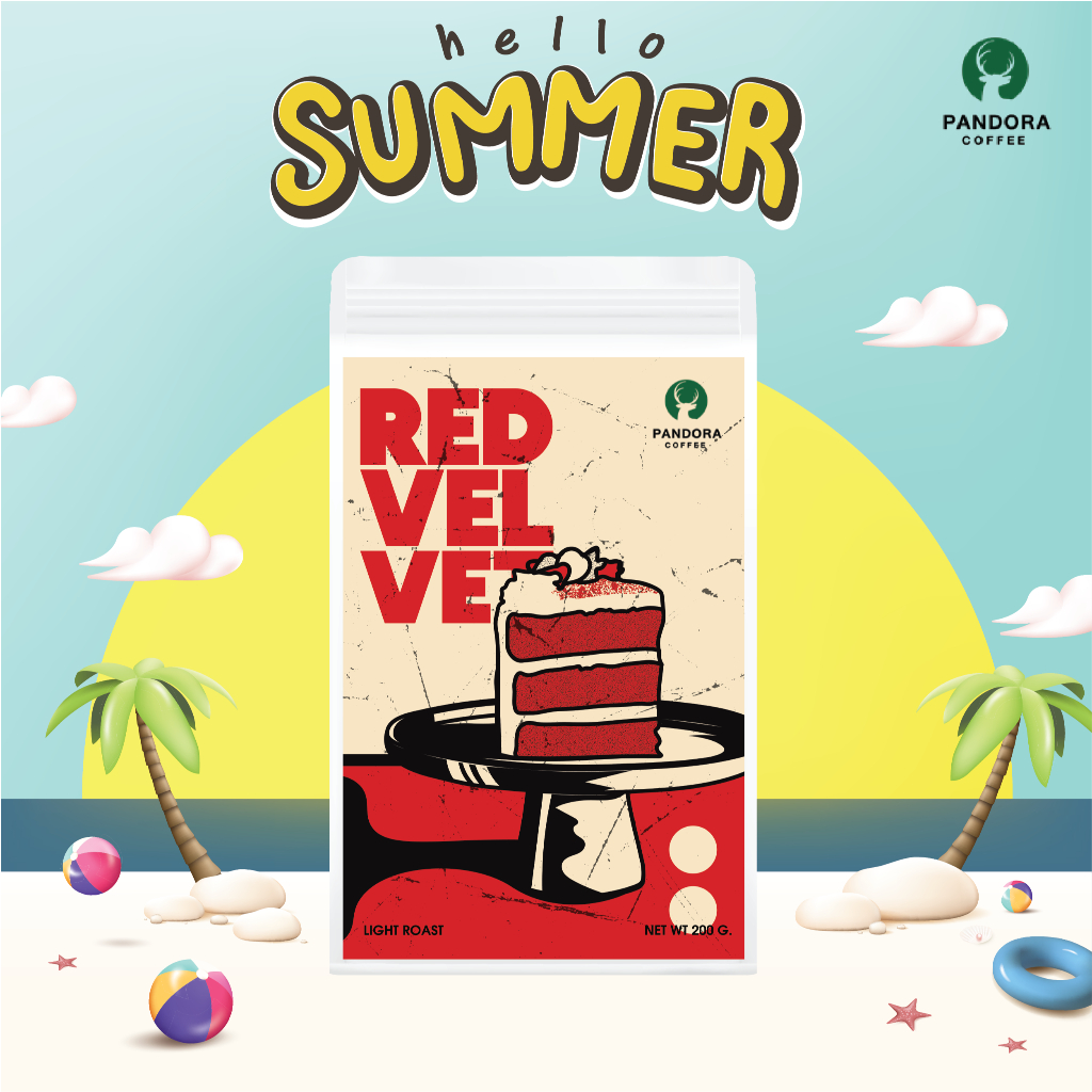 Pandora Coffee เมล็ดกาแฟ Red Velvet คั่วอ่อน Light Roast 200 กรัม ...