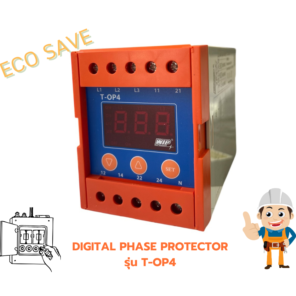 *NEW* Digital Phase Protector รุ่น : T-OP4 ยี่ห้อ WIP เฟสโพรเทคชั่น ...