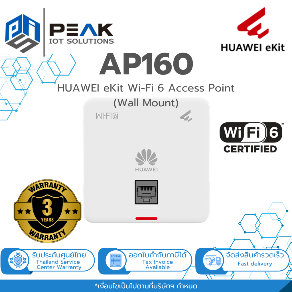 HUAWEI eKit AP160 Wi-Fi 6 Square Shape Wall Mounted Access Point ...
