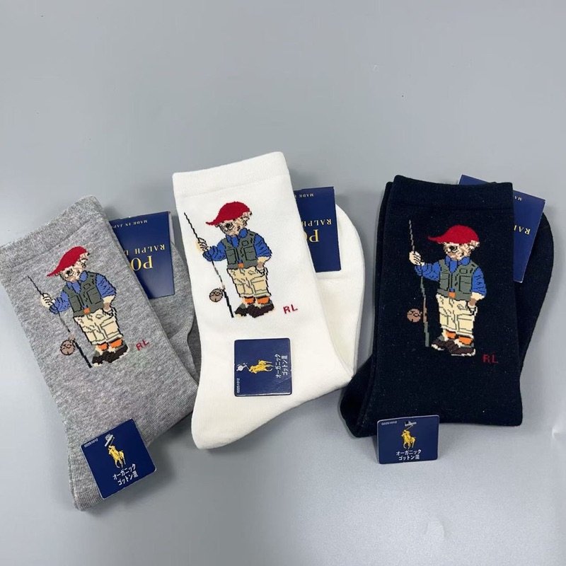 ถุงเท้า p.olo ลายหมี ป้ายญี่ปุ่น made in Japan | Shopee Thailand