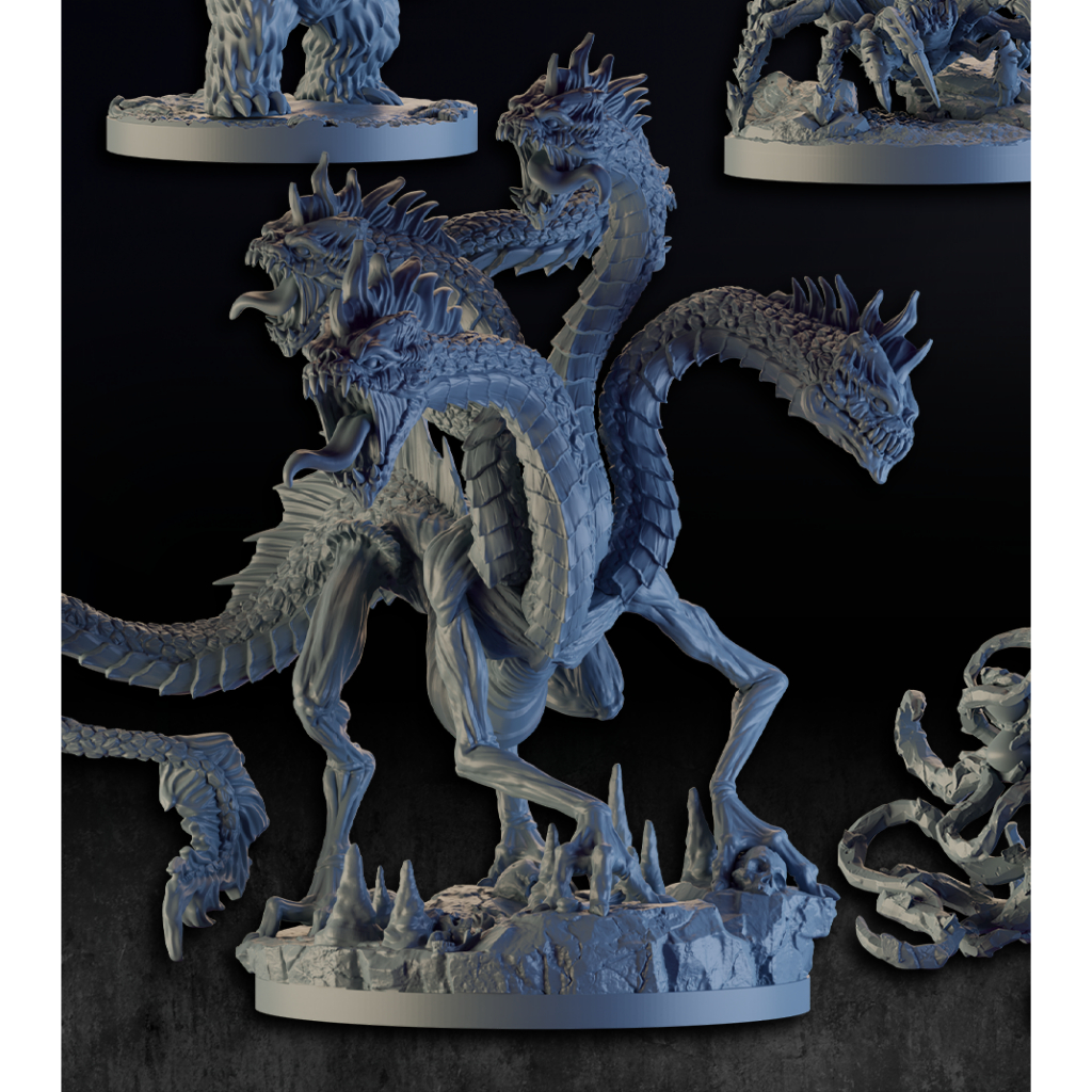 DnD miniature - Plagued Hydra II - Plagued Hydra - [Made to order ส่ง ...