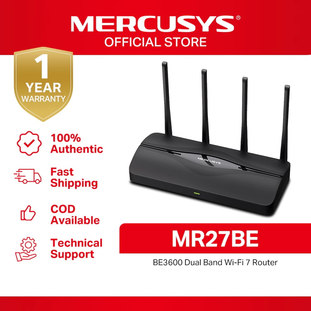 ROUTER (เราเตอร์) MERCURY (MR27BE) Wi-Fi 7 Dual Band BE3600 เทคโนโลยี ...