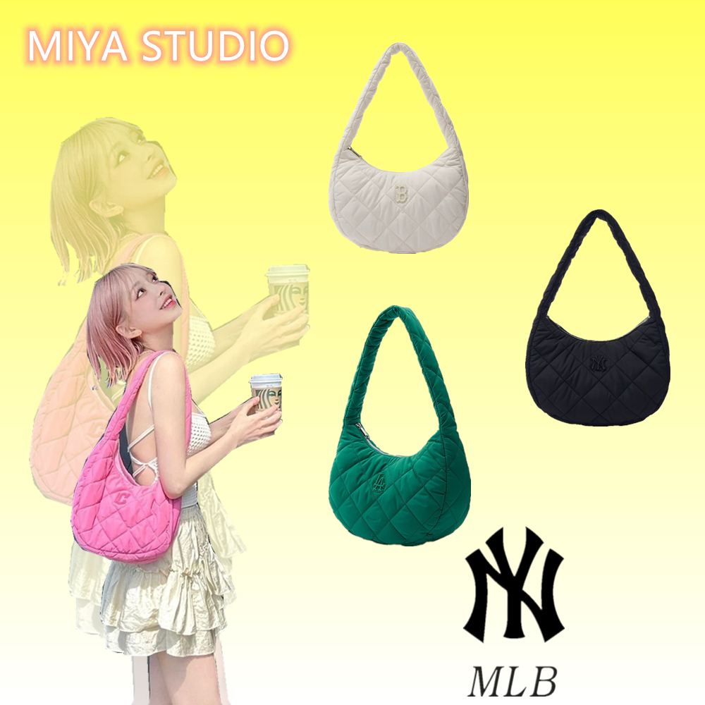 【MIYA】MLB กระเป๋าทรง Hobo Unisex New York Yankees สะพายข้าง กระเป๋าถือ ...