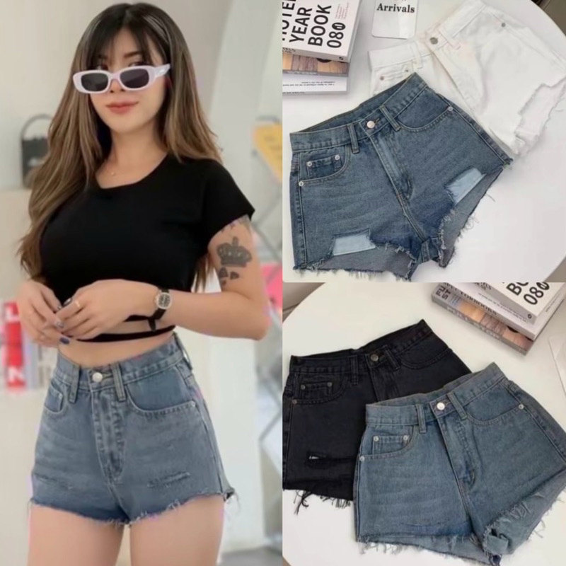 ป้ายBB Jeans พร้อมส่ง‼️ กางเกงยีนส์ขาสั้นเอวสูง ผ้าไม่ยืด รวมแบบงาน ...
