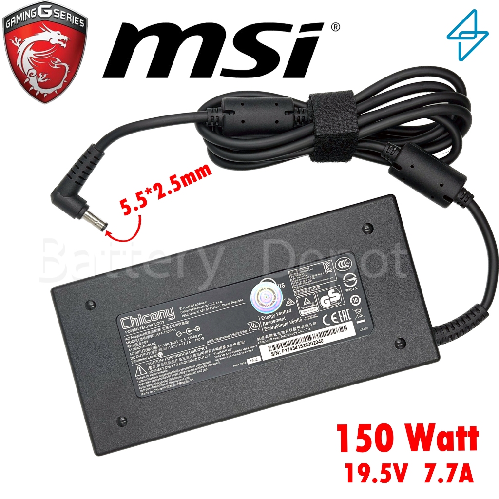 MSI AC Adapter ของแท้ MSI GT680, GP62M, GF62, GS40 / MSI GP72 7REX ...