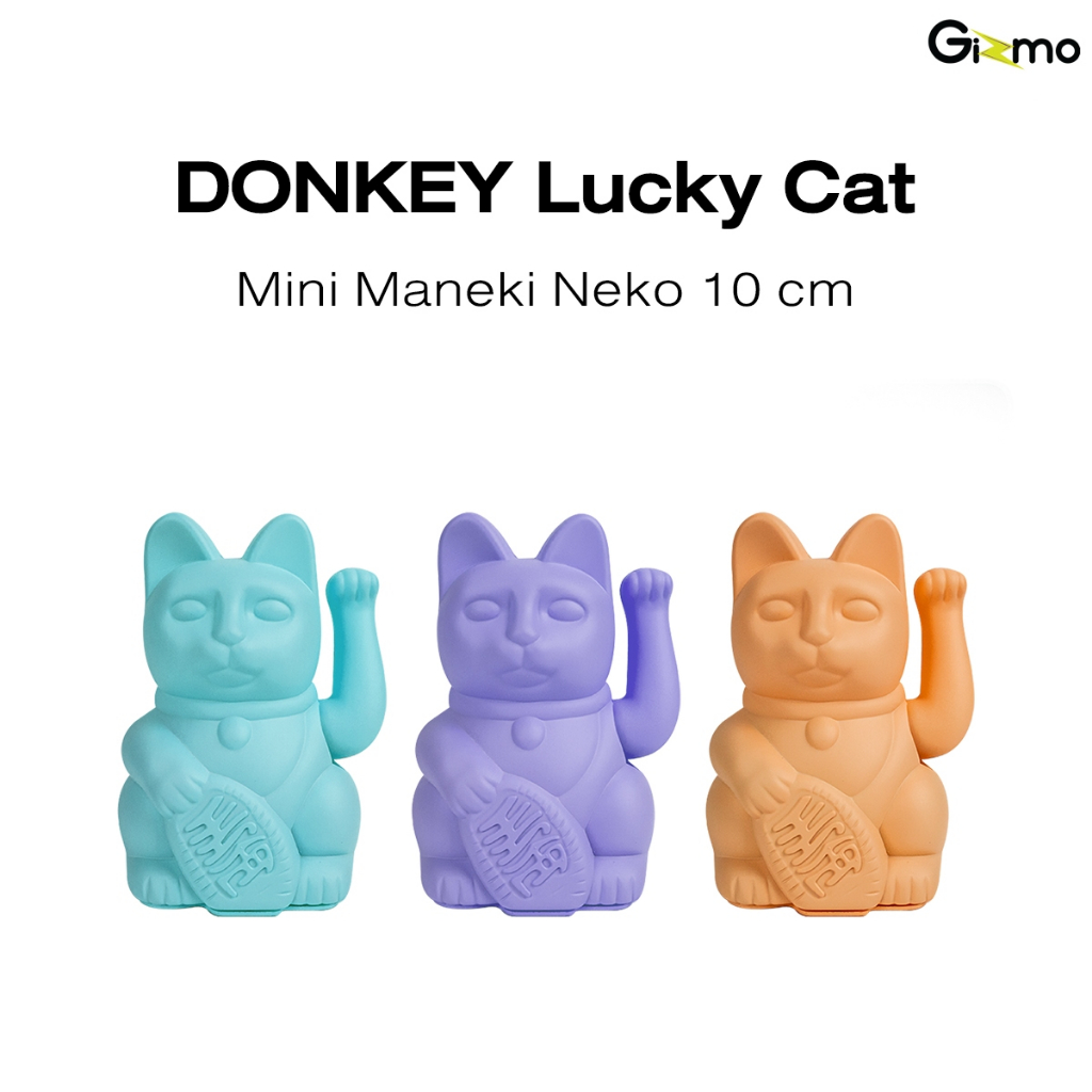 DONKEY Lucky Cat แมวกวัก มาเนกิเนโกะ Mini Maneki Neko 10 CM สีเขียว ม่วง ส้ม | Shopee Thailand
